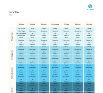 Kostenlose Vorlagen für Kurspläne zum Runterladen - Yolawo